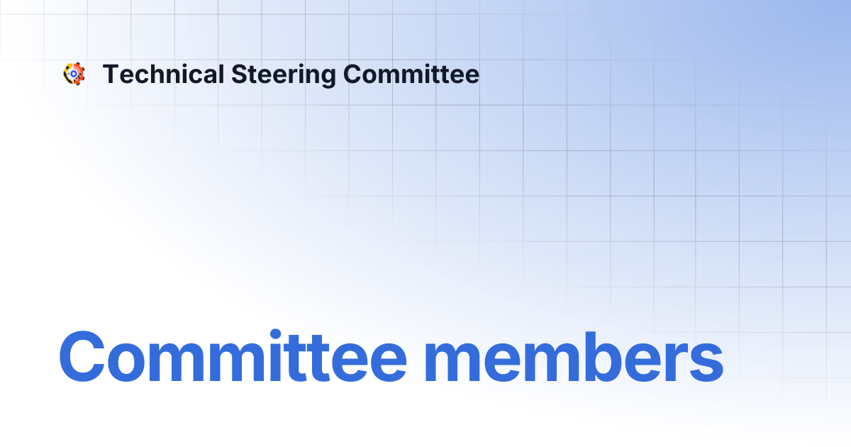 Committee members | Technical Steering Committee